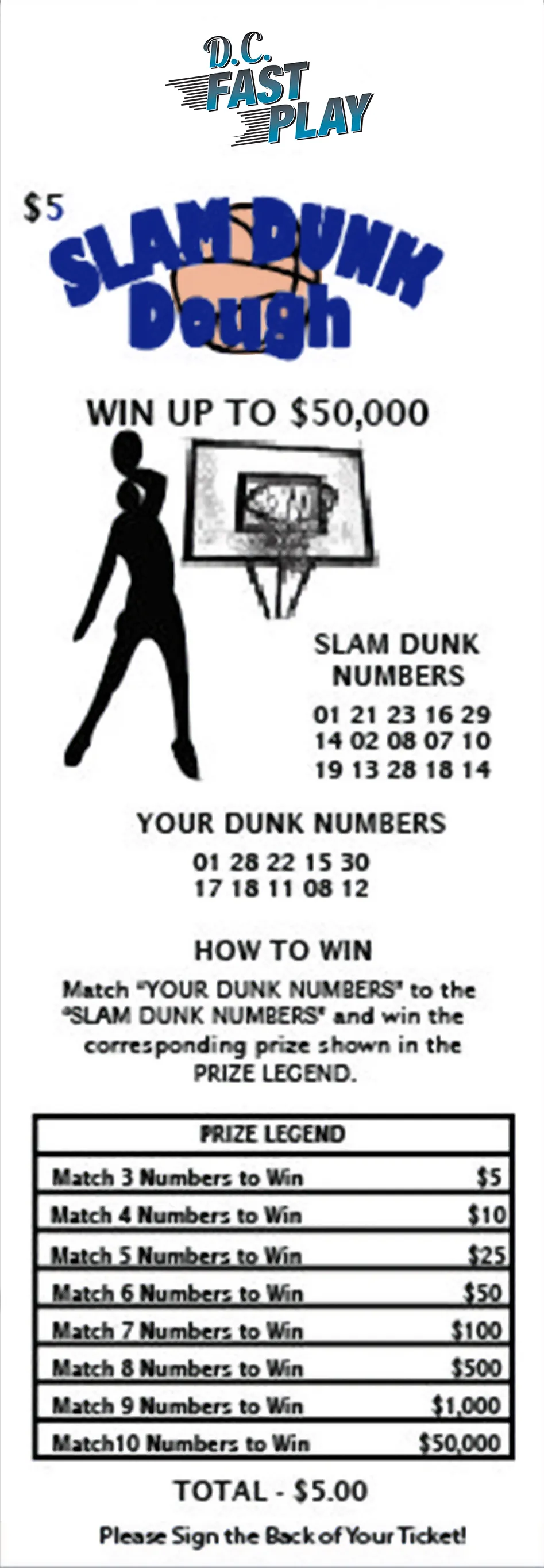 Slam Dunk Dough | DC Lottery